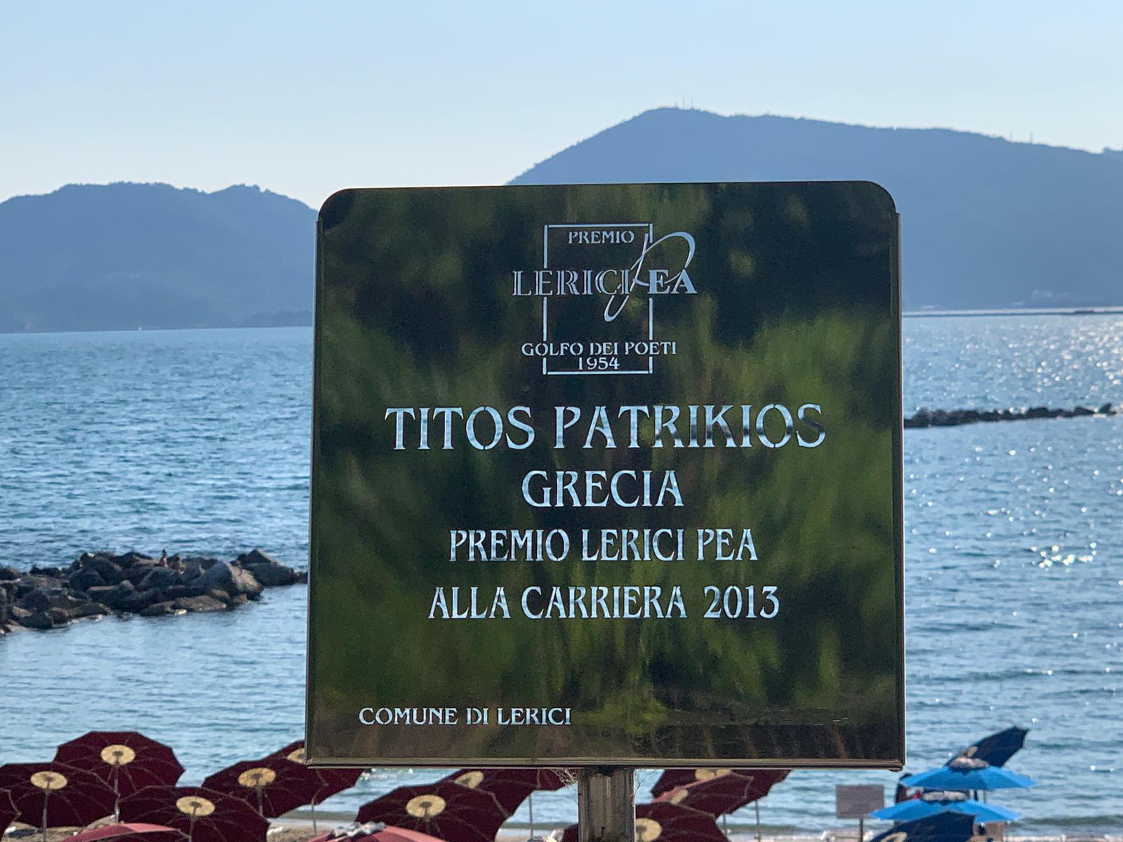 Titos Patrikios - Premio LericiPea Golfo dei Poeti
